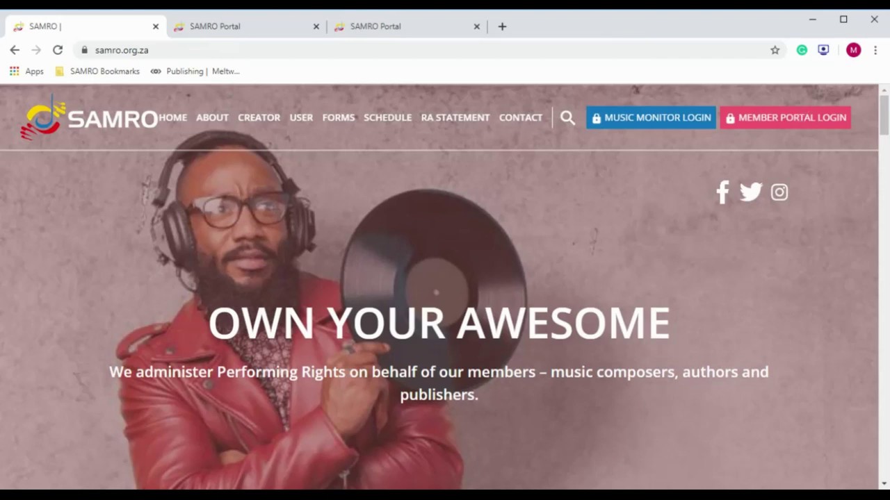 How to register/sign in with SAMRO - YouTube