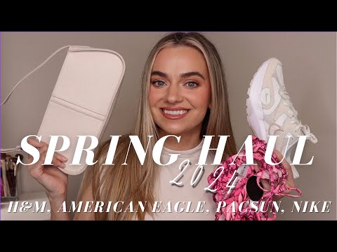 SPRING HAUL 2024!! H&M, American Eagle, Pacsun, Nike!!