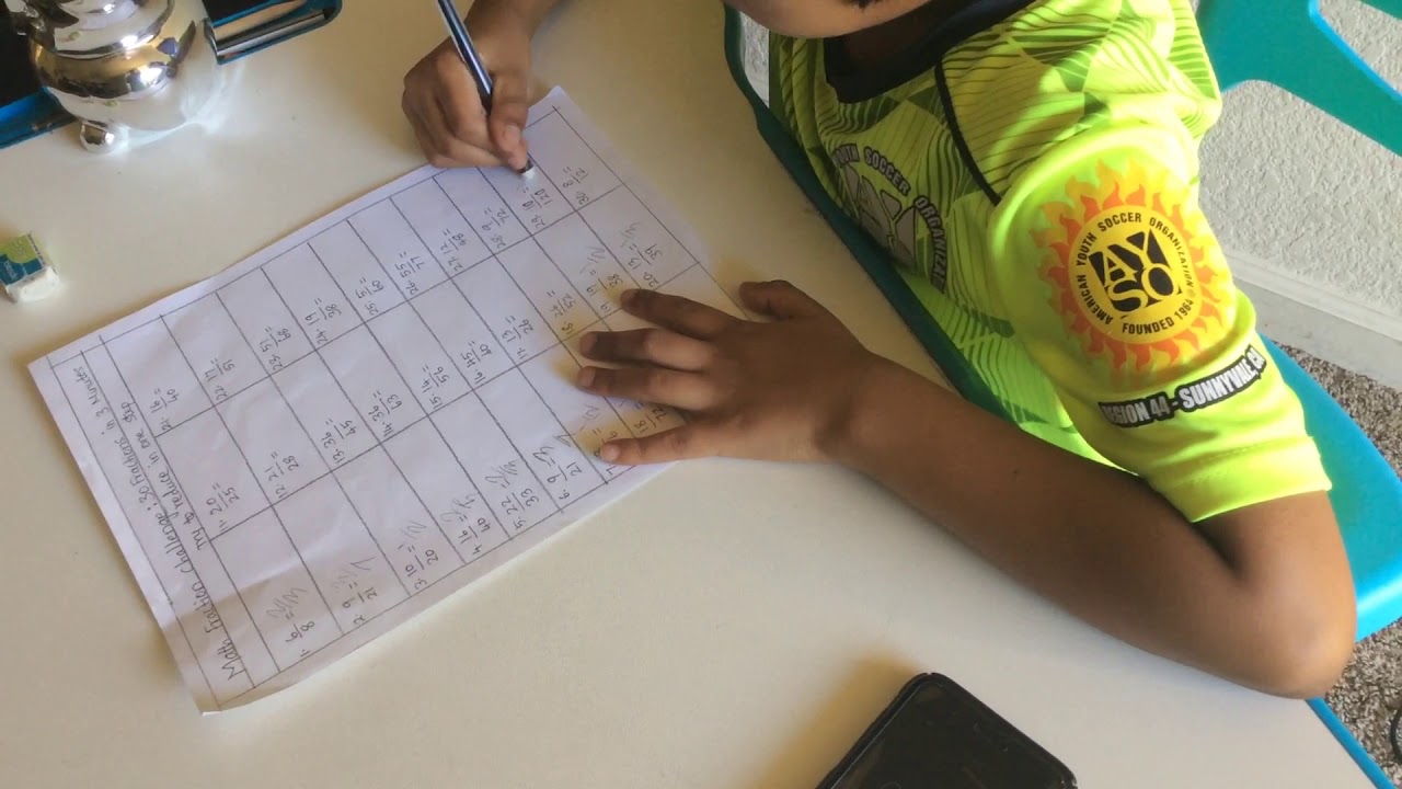 Math Fraction Challenge 30 Fractions In Less Than 3 Minutes Reduce