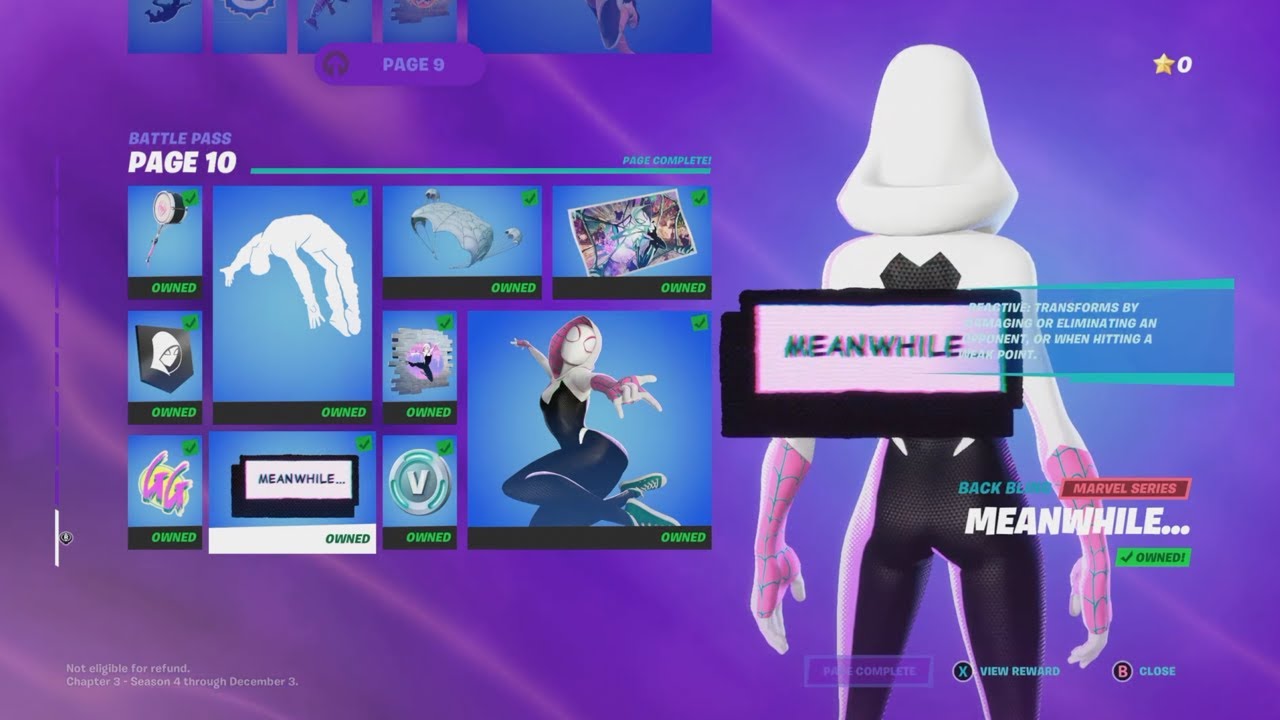 How to get Meanwhile… Back Bling in Fortnite | Battle Pass Rewards Page ...