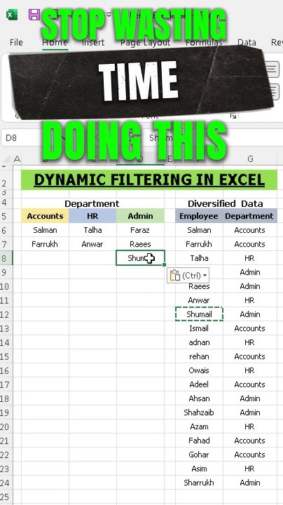 Dynamic Filter Youtubeshorts Viralshorts Excel Exceltipsandtricks Excelfilter Youtube