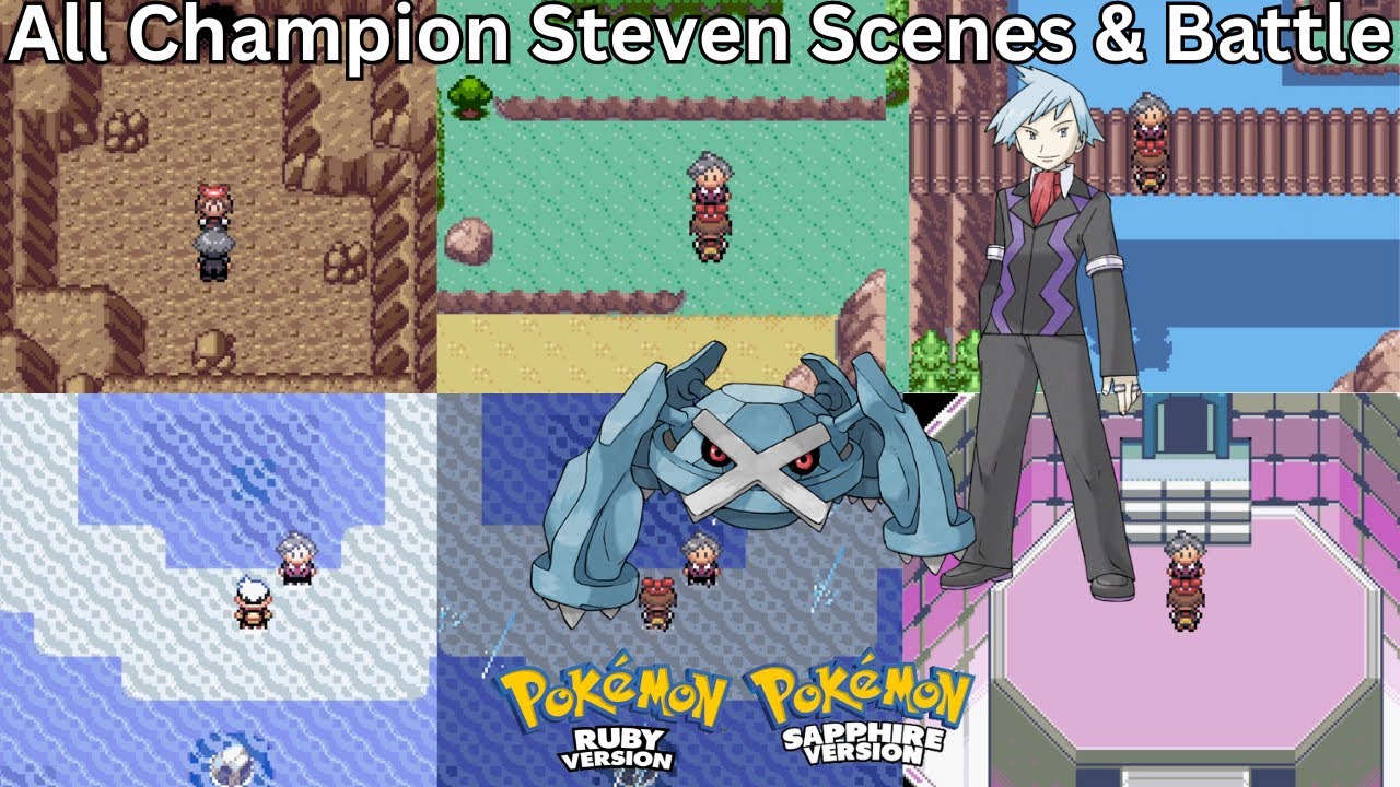 Pokémon Ruby & Sapphire - All Champion Steven Scenes & Battle - YouTube