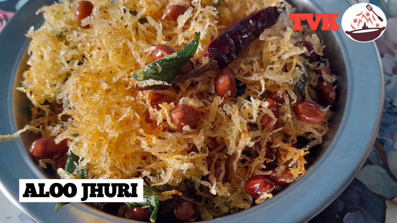 Aloo jhuri fry recipe | Potato fry recipe | How to make grated potato ...