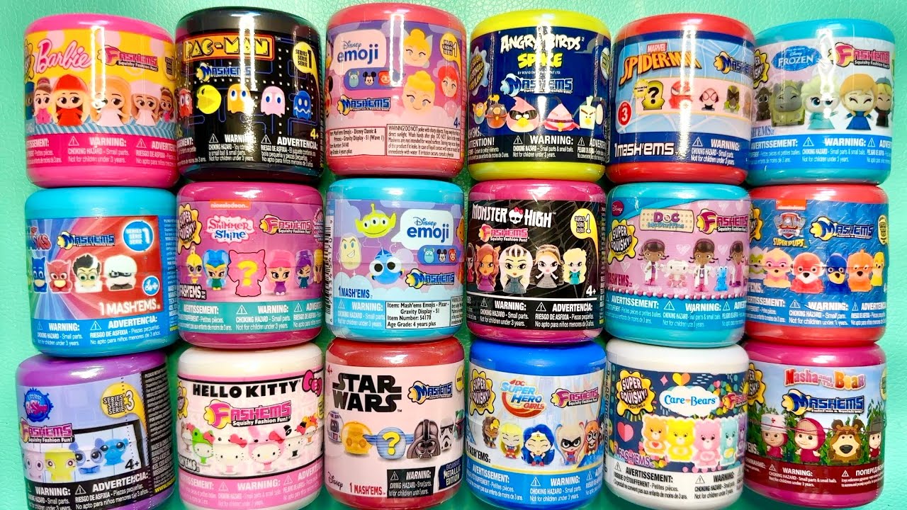 ASMR Surprise Mashems Fashems Squishy Mystery Toys unboxing - YouTube