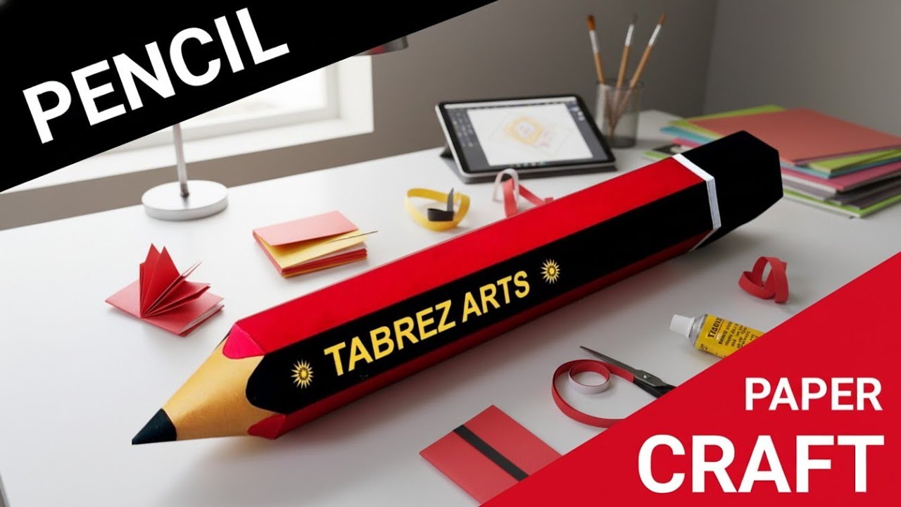DIY - 3D Pencil Making using Paper | Paper Craft [Tabrez Arts] - YouTube