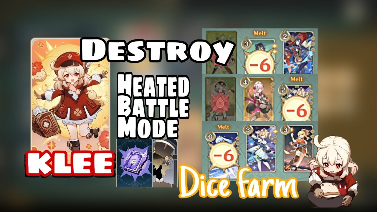 KLEE BOOM BOOM BAKUDAN DESTROY HEATED BATTLE MODE | GENSHIN TCG - YouTube