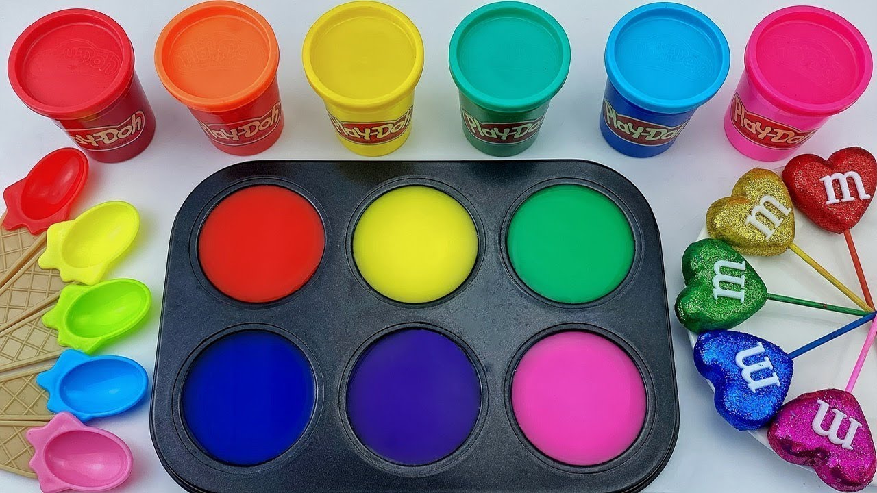 Satisfying Video l How To Make Play Doh Noodles WITH Rainbow Mesh ...
