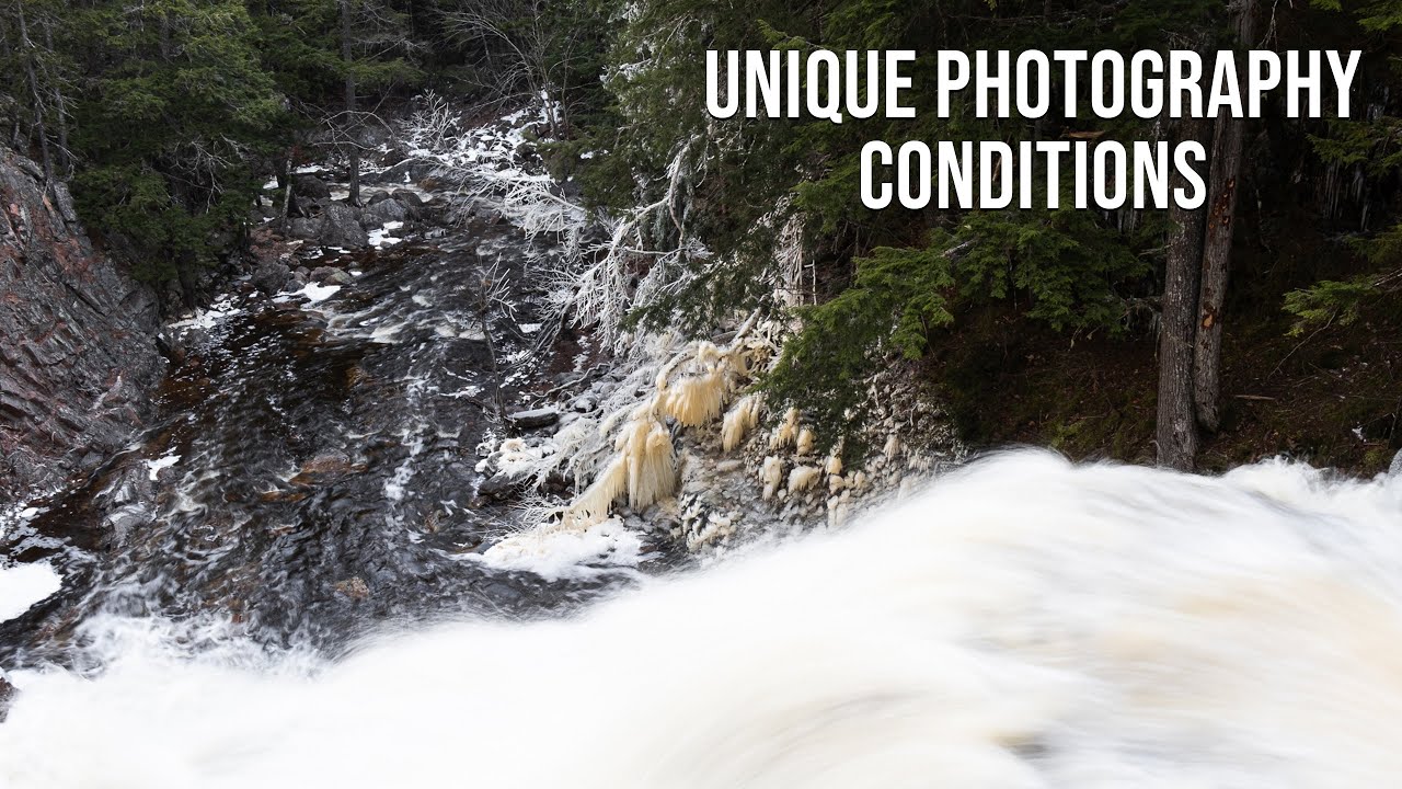 Photographing FAST Running Winter Waterfalls!!! - YouTube