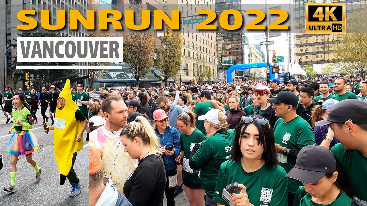🇨🇦[4K] WALK CANADA. Vancouver Sun Run. 23 000 Runners!!! Downtown ...