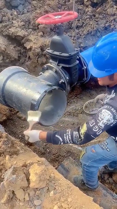 Underground ductile iron pipe installation - YouTube