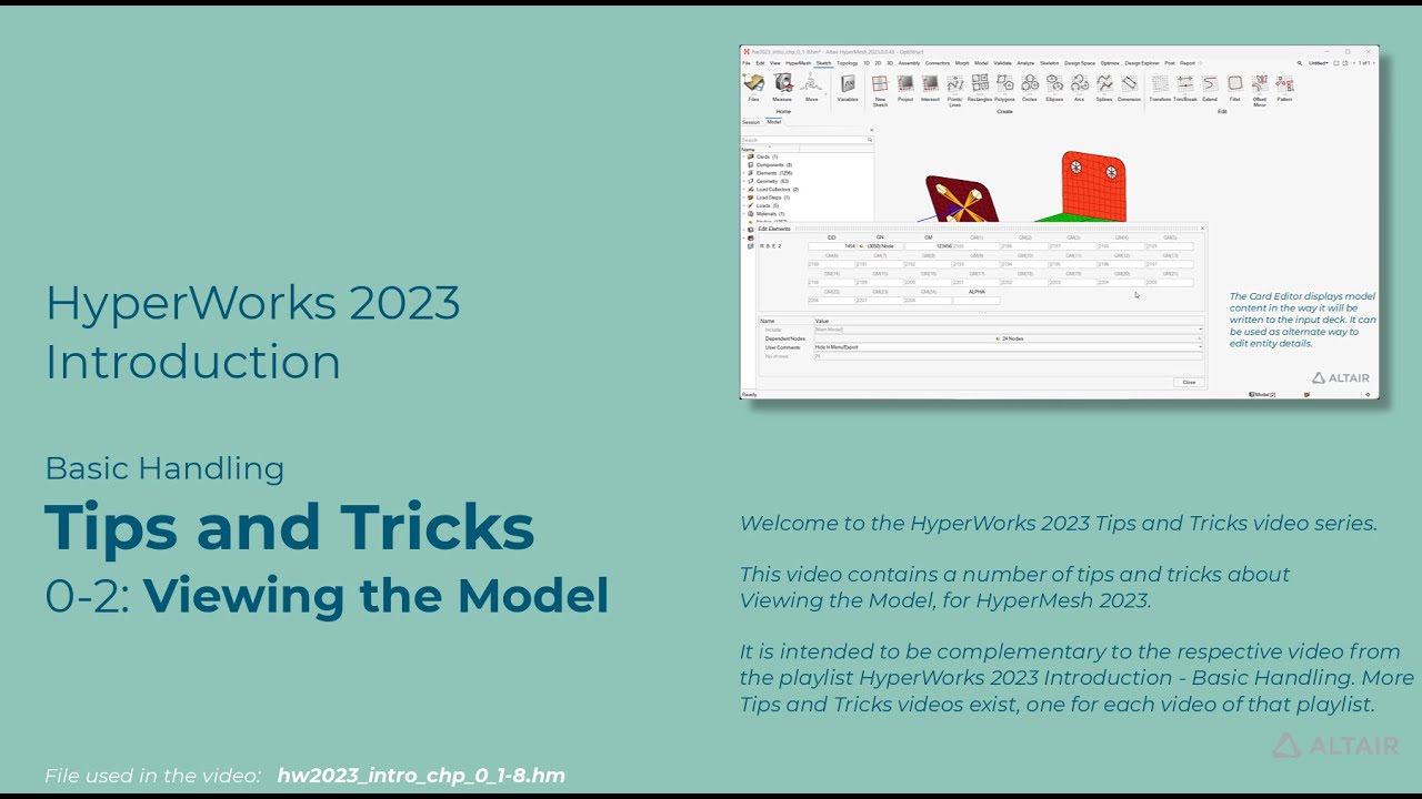 HyperMesh 2023 - Tips and Tricks - Viewing the Model - YouTube