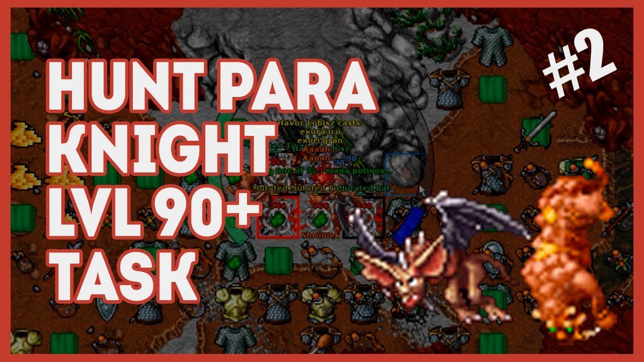 Knight Hunts Tibia #2 - Mutated Tiger e Bat (80+) - Task + Xp + Bom ...