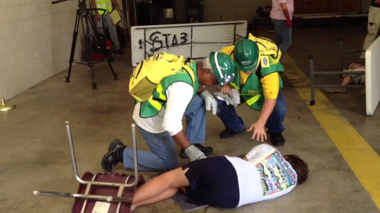 CERT disaster simulation exercise - YouTube