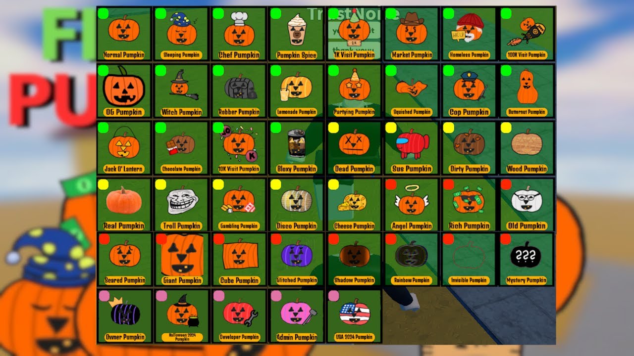 HOW to get ALL 45 PUMPKINS! Mystery, Invisible, Shadow, Rainbow ...