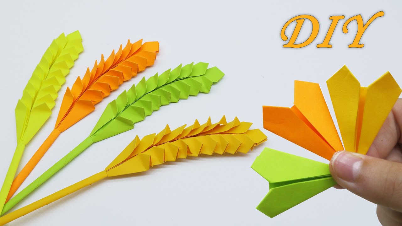 🌾 Paper Spikelet/Origami DIY - YouTube