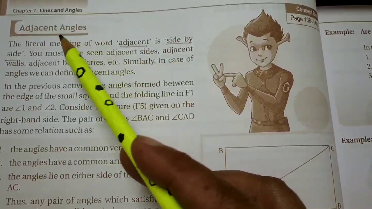 Grade 7 /chapter 7 /maths /adjacent angles - YouTube