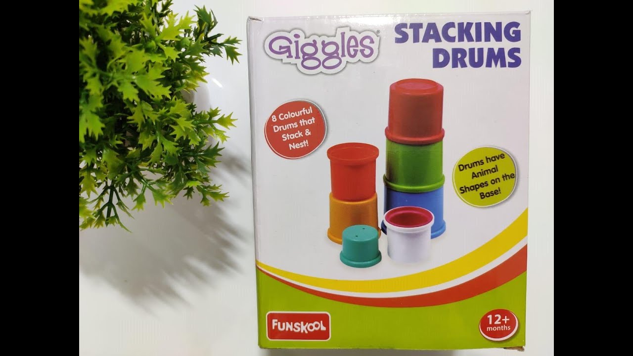 Giggles Stacking Drums of 8 different colors - YouTube