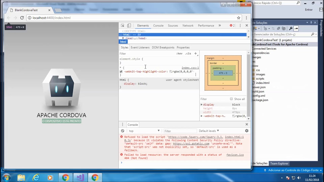 Apache Cordova Erro: refused to load the script - adcionando Jquery ...