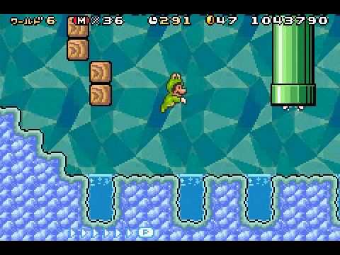 Super Mario Advance 4 Frog Suit Only Part 13 - World 6 Iced Land (2/3 ...