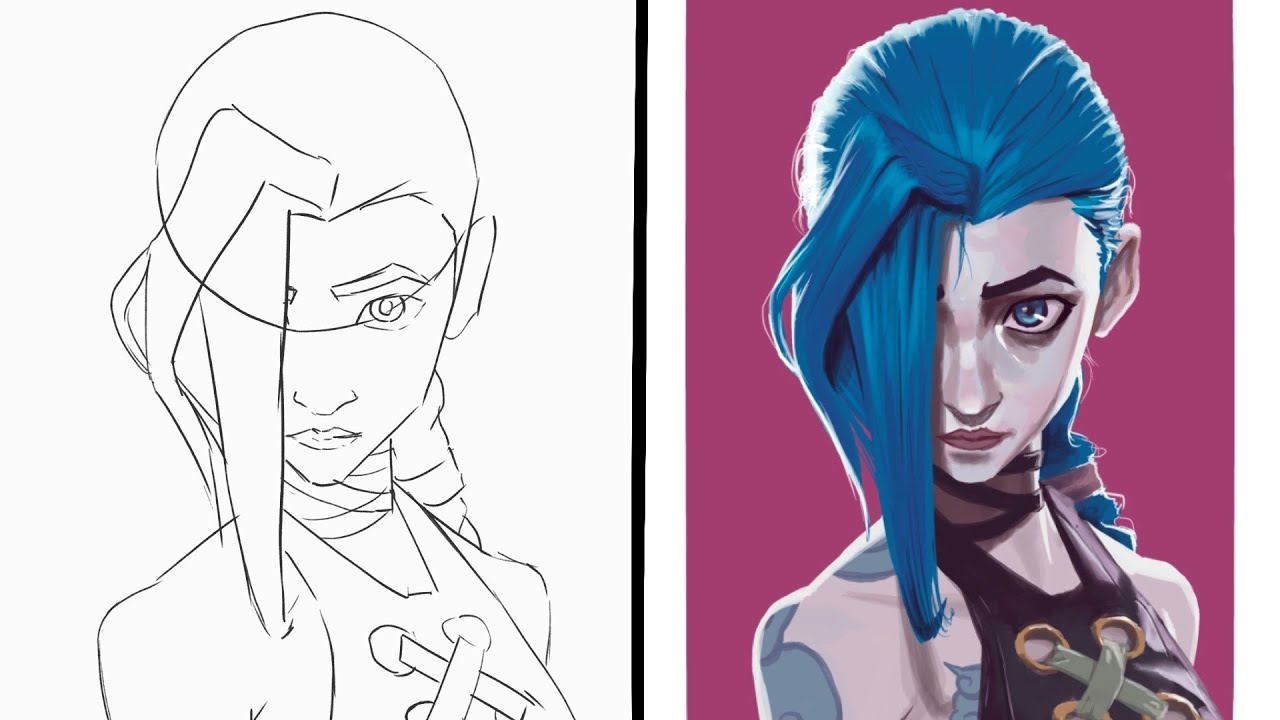 Comment dessiner Jinx (ARCANE) / Fanart Study - YouTube