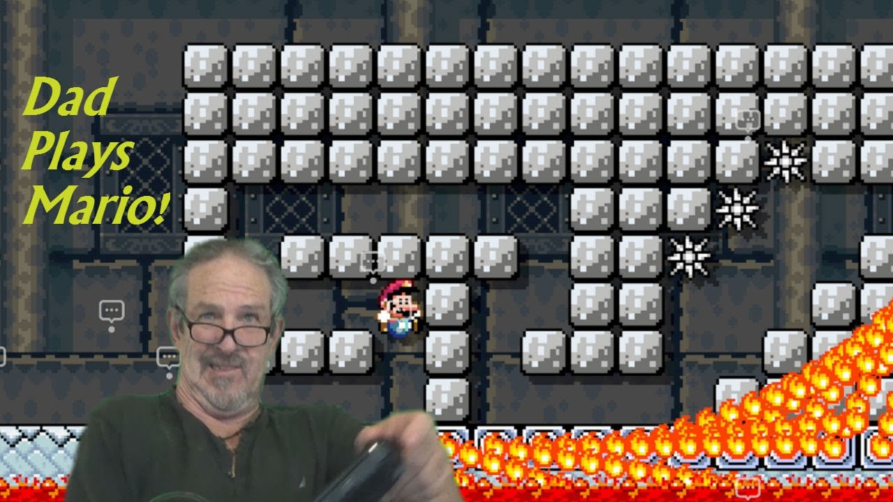 My Dad Playing My Dashie Mario Level and 100 Mario Challenge! - YouTube