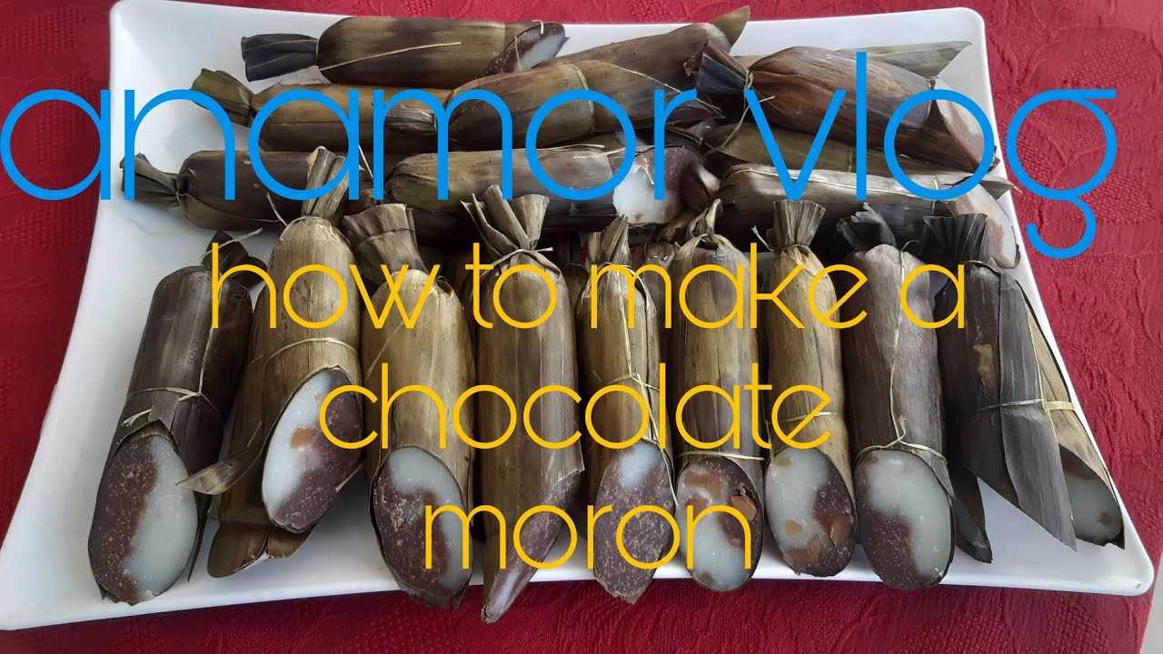 how to make chocolate moron one of leytenous sweets made of rice flour ...