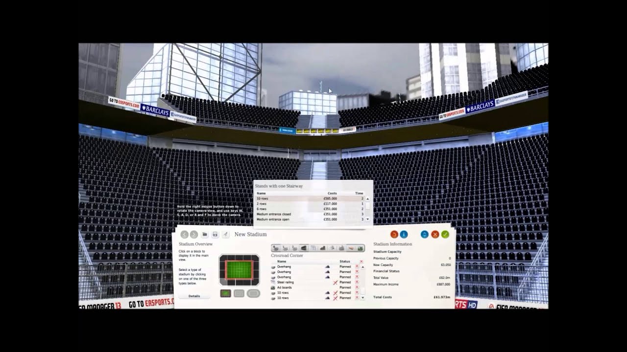 FM Virtual Stadium Tour Lets Build - Sloping top tier Stadium - YouTube