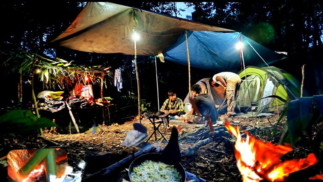 Group Night Camping in Deep forest (PART 1) - YouTube