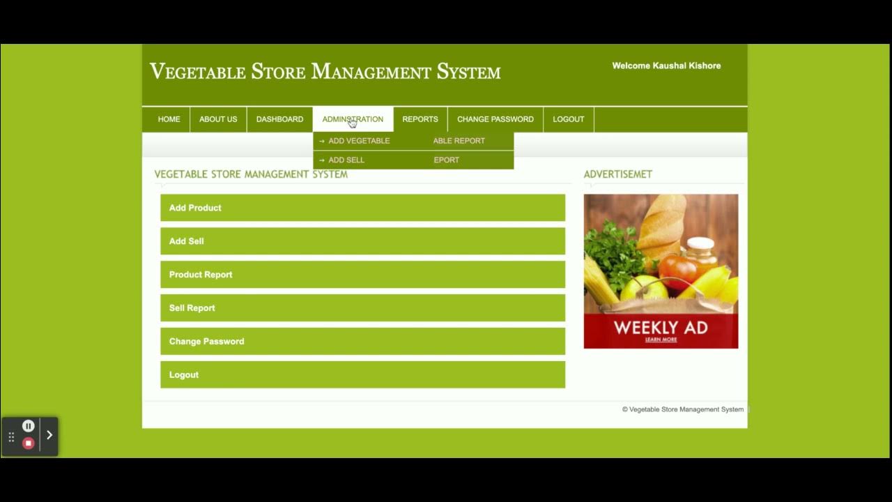 Vegetable Store Management System | PHP and MySQL Project Source Code | PHP MySQL CRUD Project ...