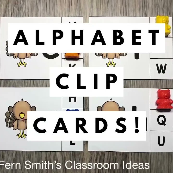 Alphabet Clip Card Center Easy Prep for Uppercase & Lowercase Turkey ...