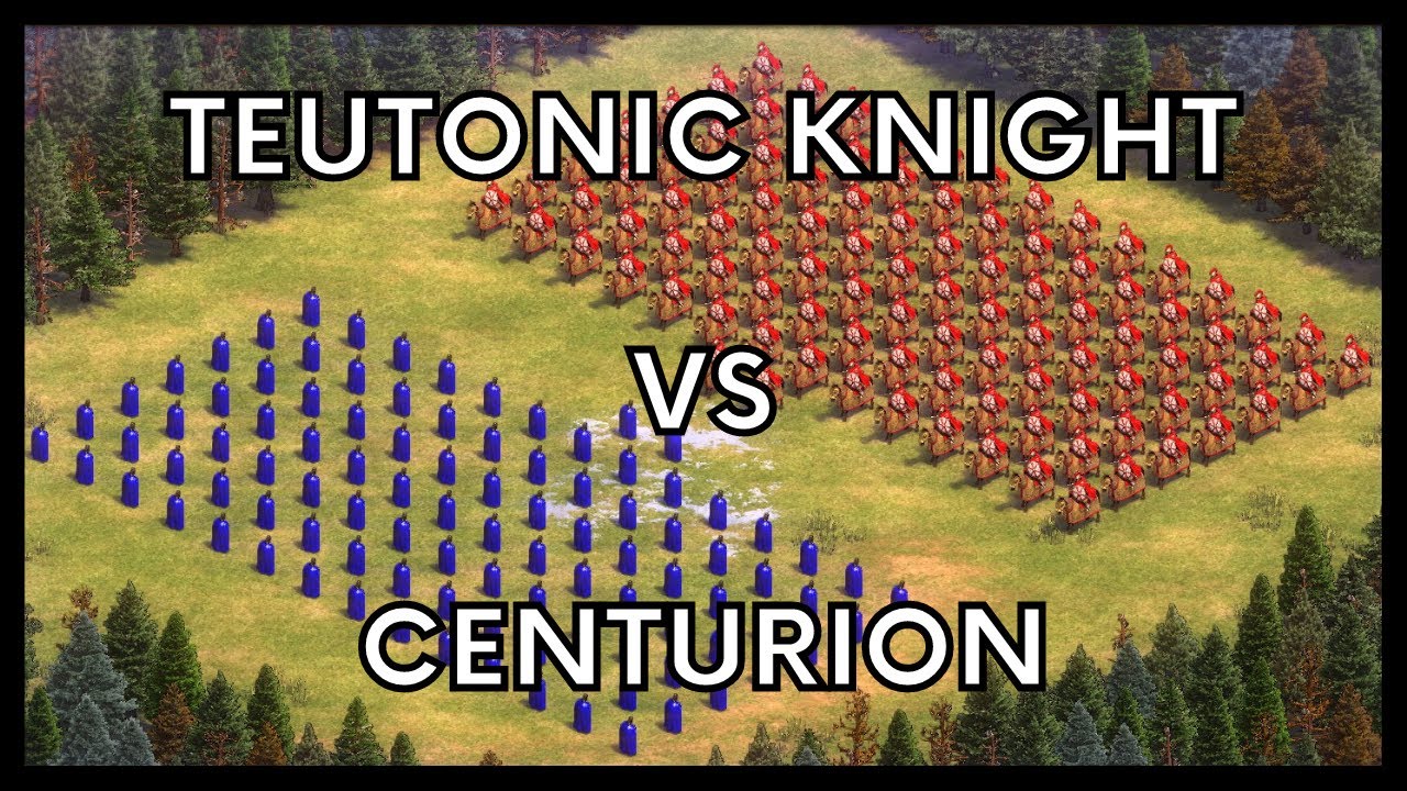 100 ELITE TEUTONIC KNIGHTS VS 100 CENTURION | AGE OF EMPIRES II ...