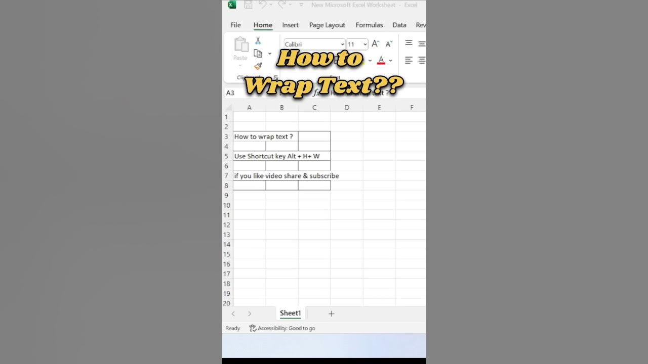 🔥How to wrap text in Excel #excel #exceltips #exceltricks #ytshorts #shorts - YouTube