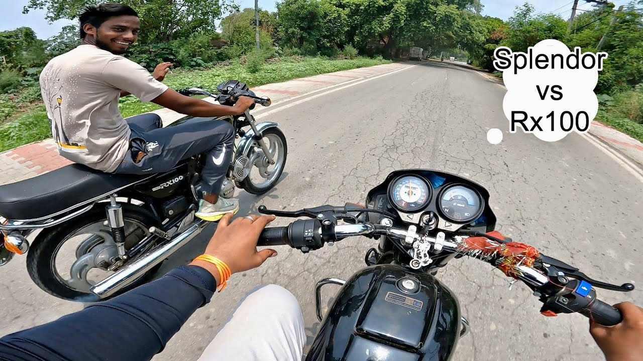 Splendor vs Rx100 Drag Race With Full Throttle 🏁 - YouTube