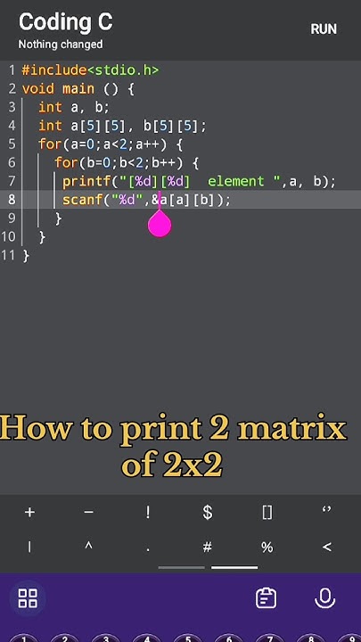 How to print 2 🤞 😮matrix in c language #coding #programming #c #howtolearncodingforbeginners ...