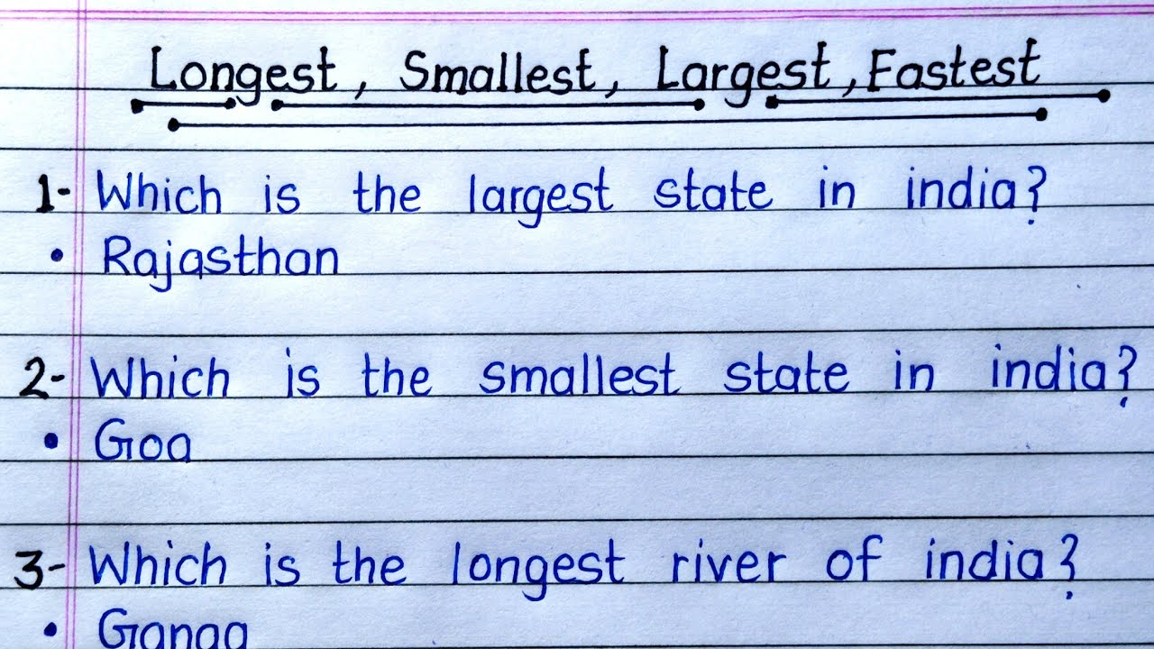 Largest Longest Smallest And Highest In India General Knowledge largest-longest-smallest-and-highest-in-india-general-knowledge