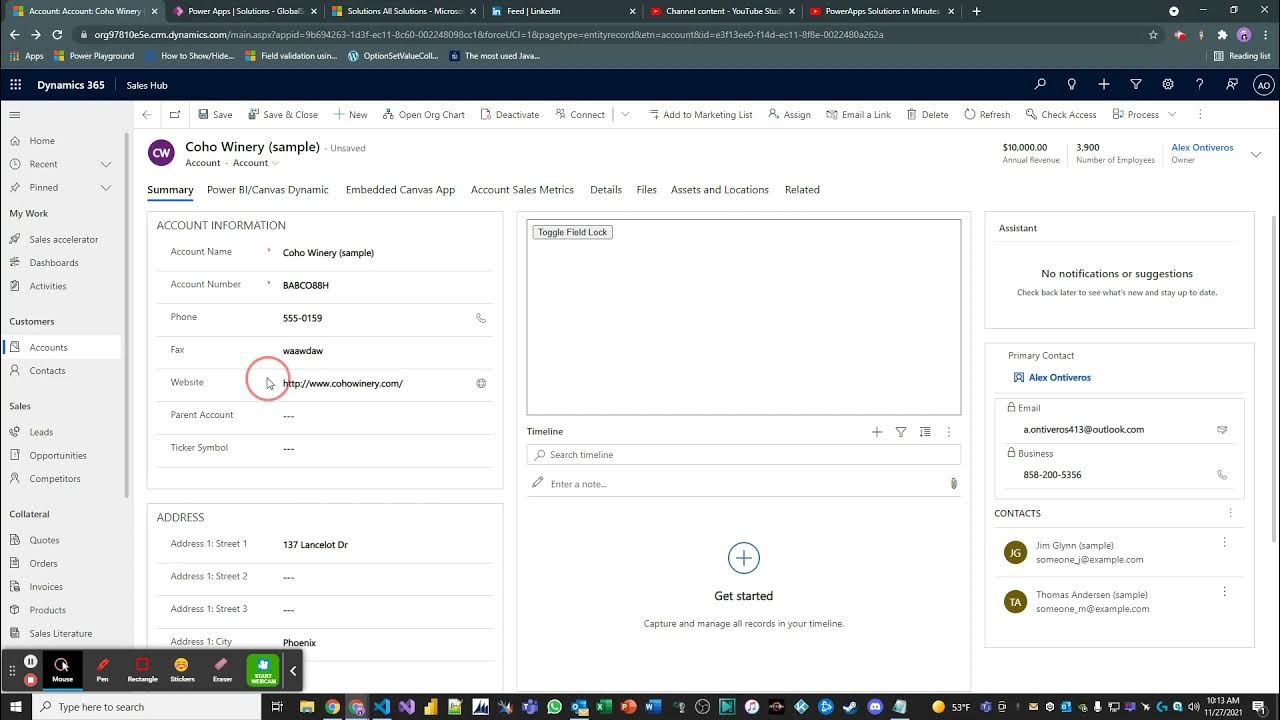 JavaScript Lesson 7: Set Field Visibility OnLoad & OnChange - YouTube