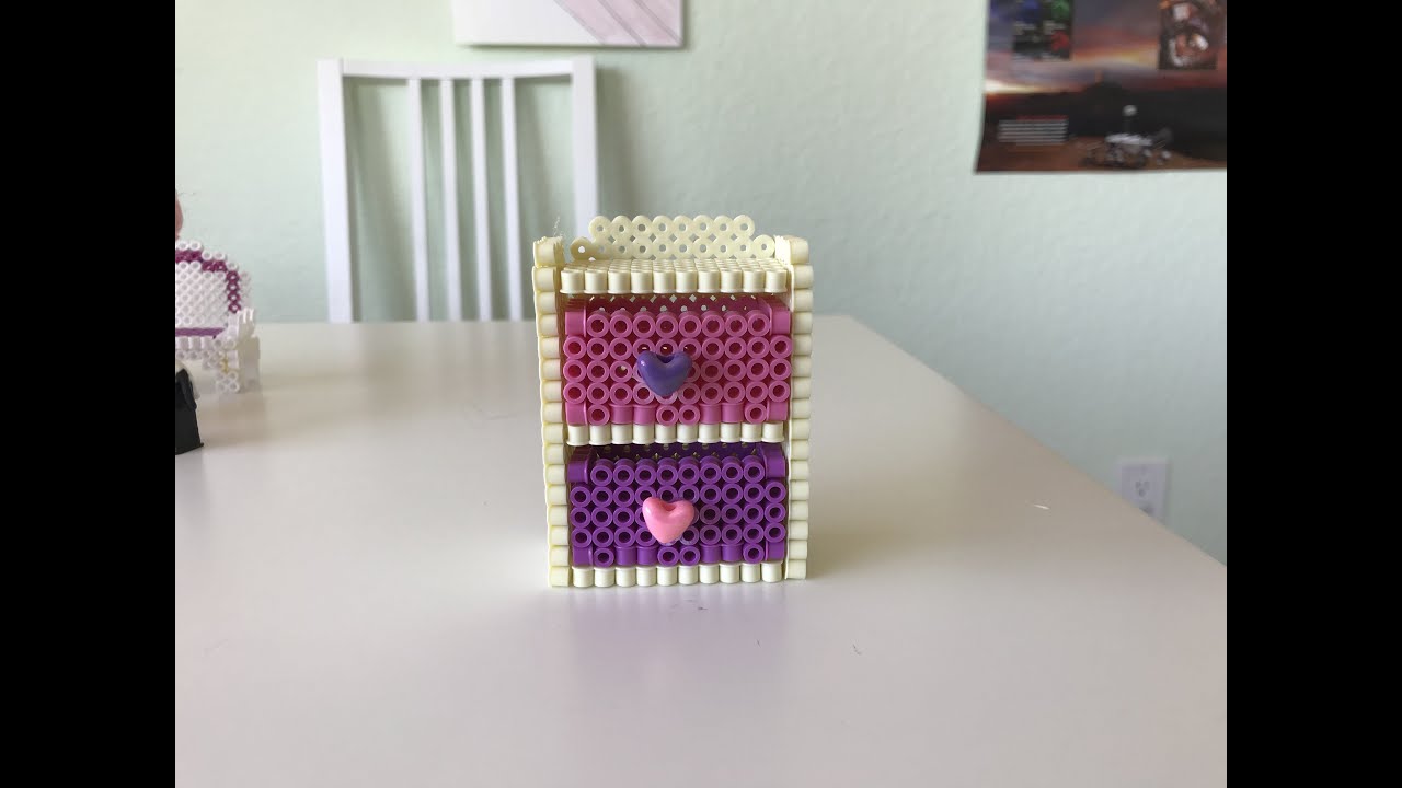How To Make Drawer On My Book Shelf With Perler Beads - YouTube