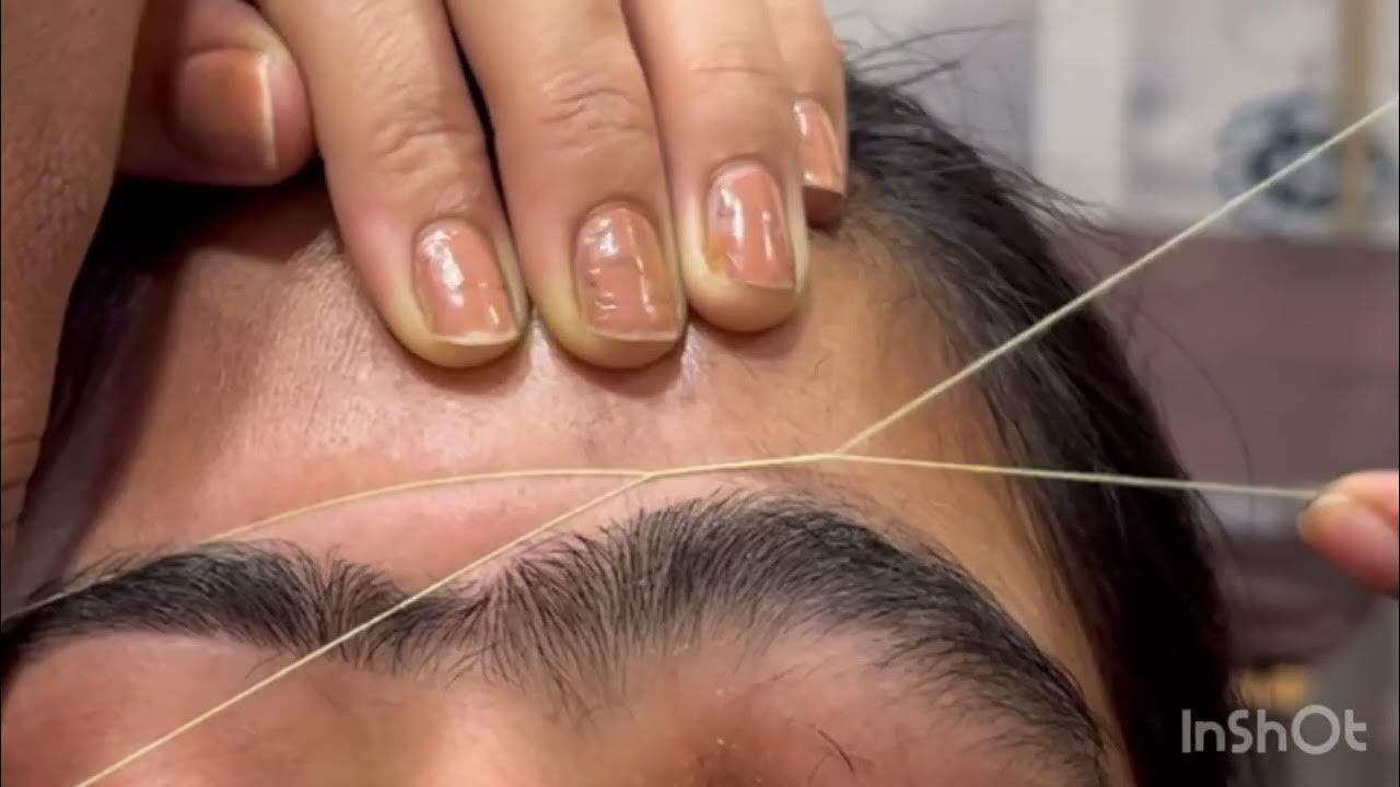 Thick eyebrow threading tutorial for beginners 👩‍🦳eyebrow threading tutorial 🤗threading tutorial ...