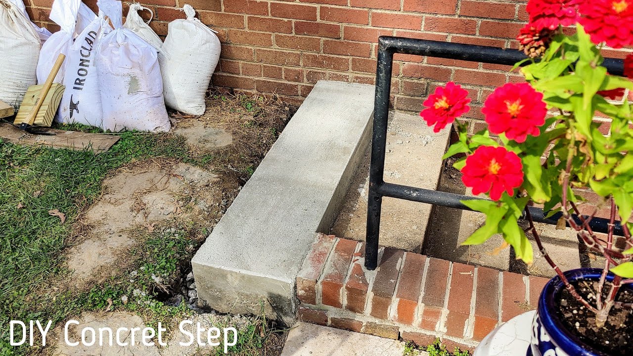 DIY Concrete Steps | Pouring a concrete step to act as a water barrier ...