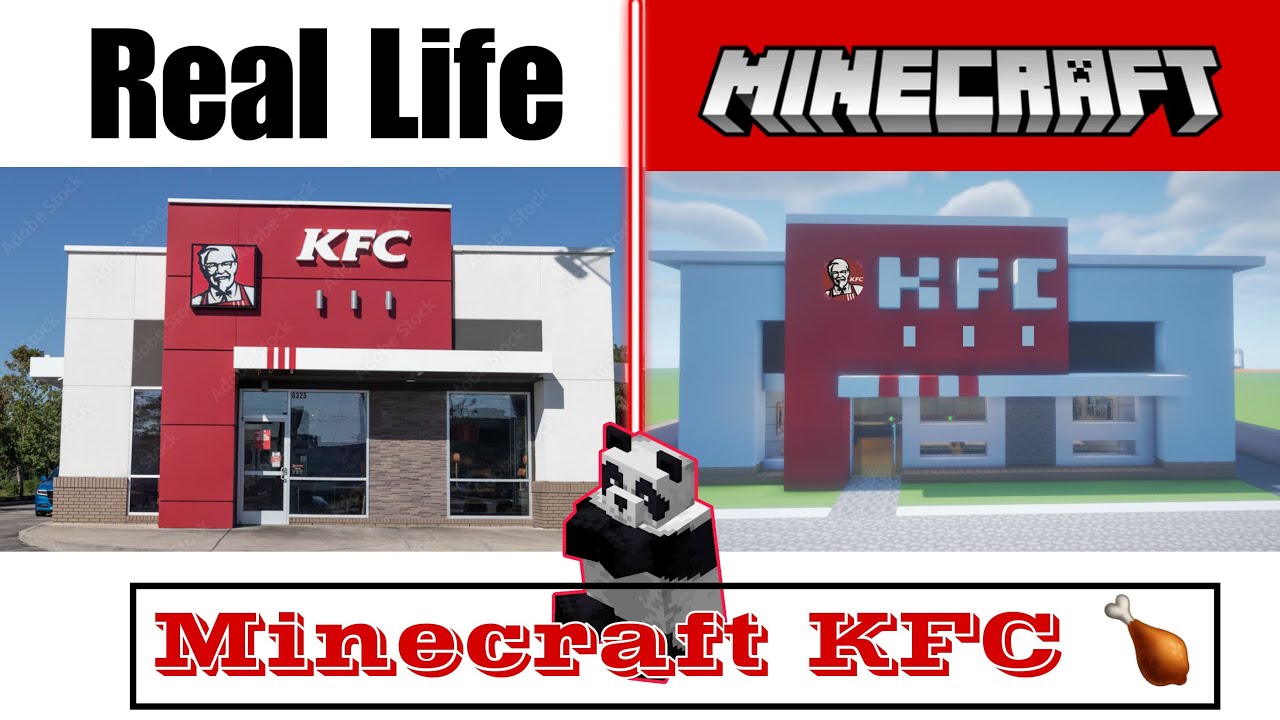 How to Make a Real-Life Modern KFC 🐔🍟 in Minecraft 🐼 | KFC | Minecraft ...