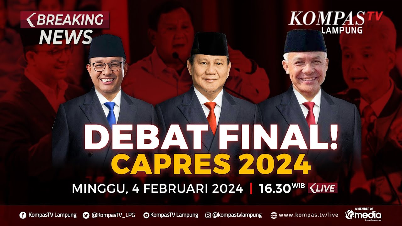 LIVE - Debat Terakhirl Capres 2024: Anies-Imin VS Prabowo-Gibran VS ...