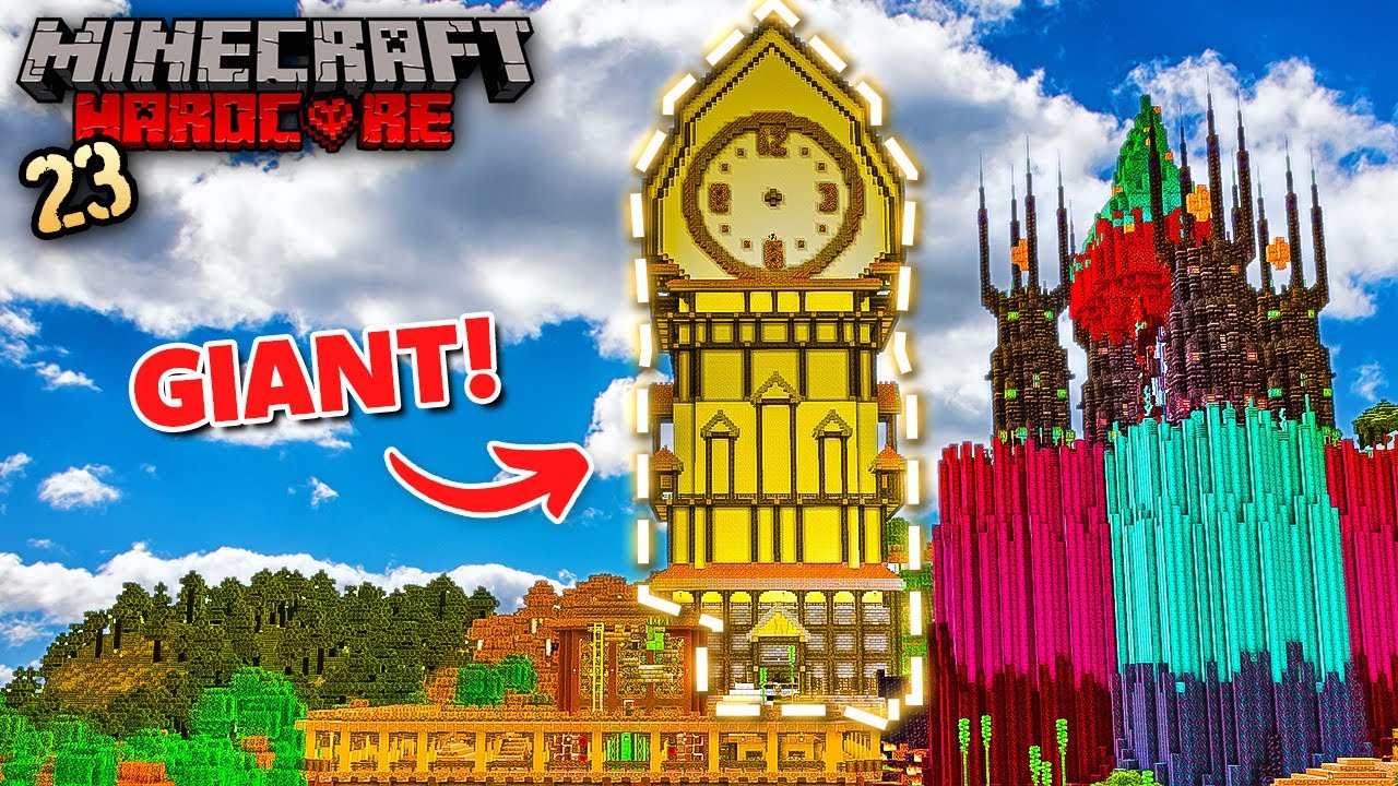 Let's Build a GIANT Clock Tower in Minecraft Hardcore! - YouTube