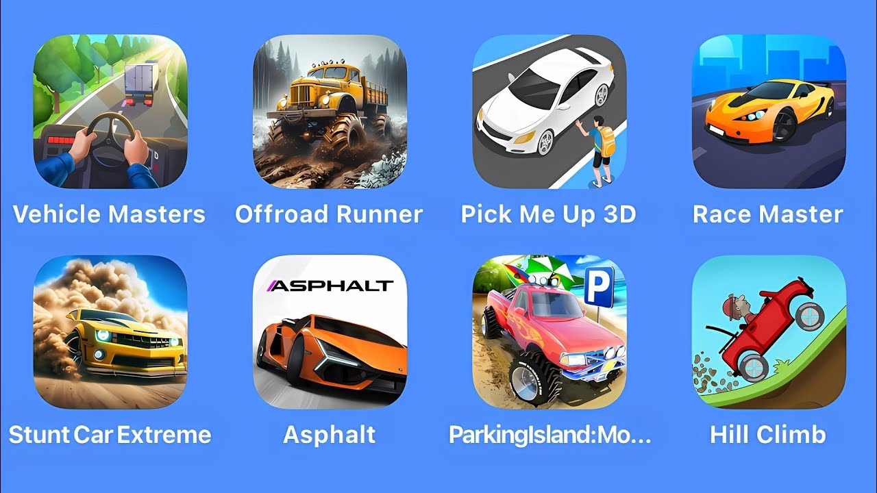 Vehicle Masters, Offroad Runner, Pick Me Up 3D, Race Master, Stunt Car ...