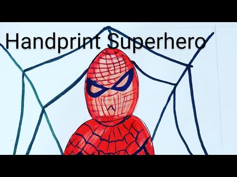 Handprint Spider-Man |Simple Spider-Man | Handprint Painting ideas ...