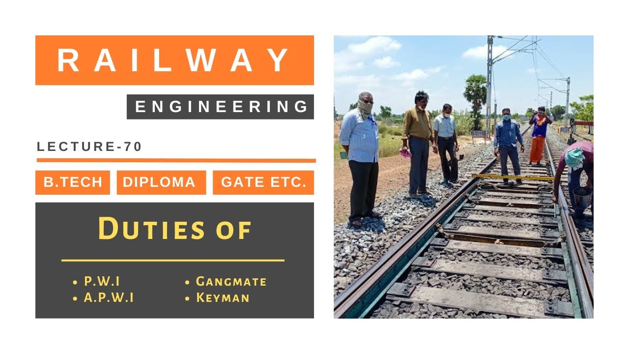 Duties of P.W.I., A.P.W.I, Gangmate and Keyman | Lecture - 70 | Railway ...