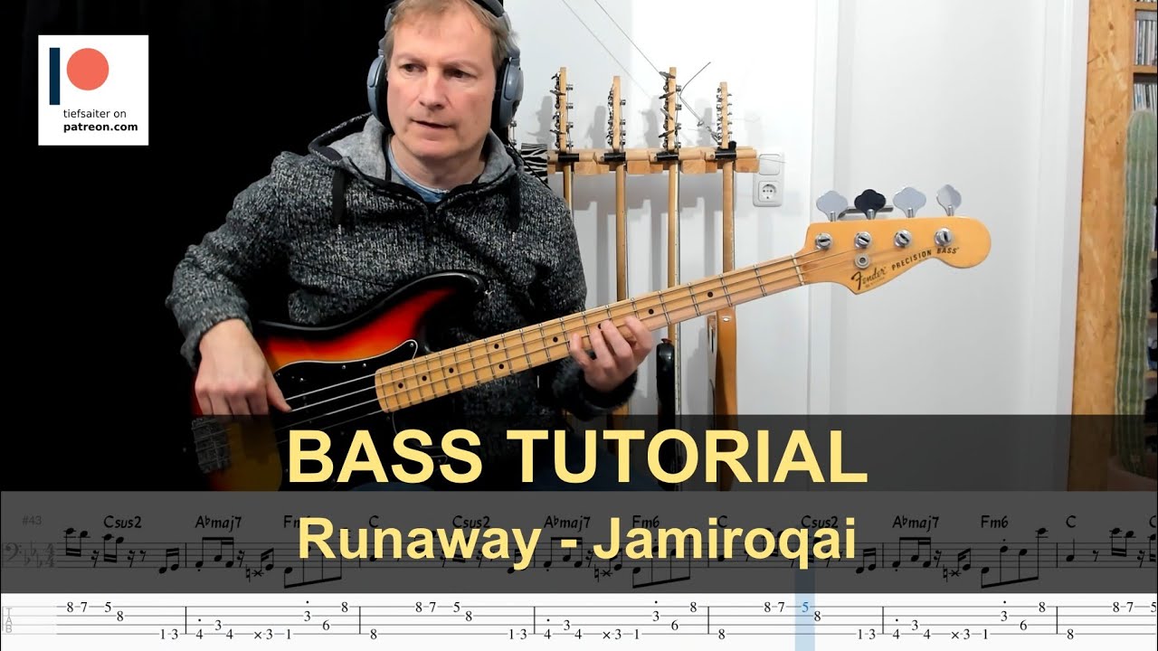 Runaway - Jamiroqai | Bass Tutorial (Sheet + TABs) - YouTube