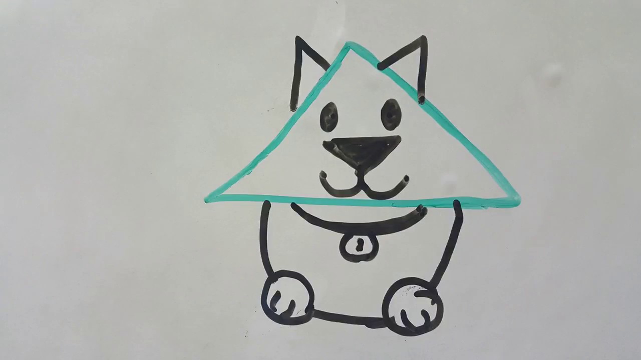 how to draw triangle shape drawings - dog - art work - YouTube