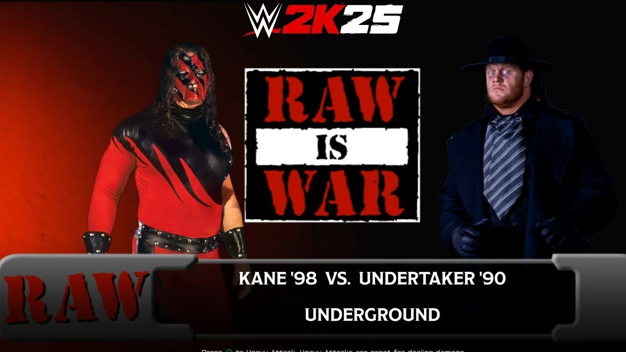 WWE 2k25 - Kane '98 vs. Undertaker '90: Underground Match at Raw Is War ...