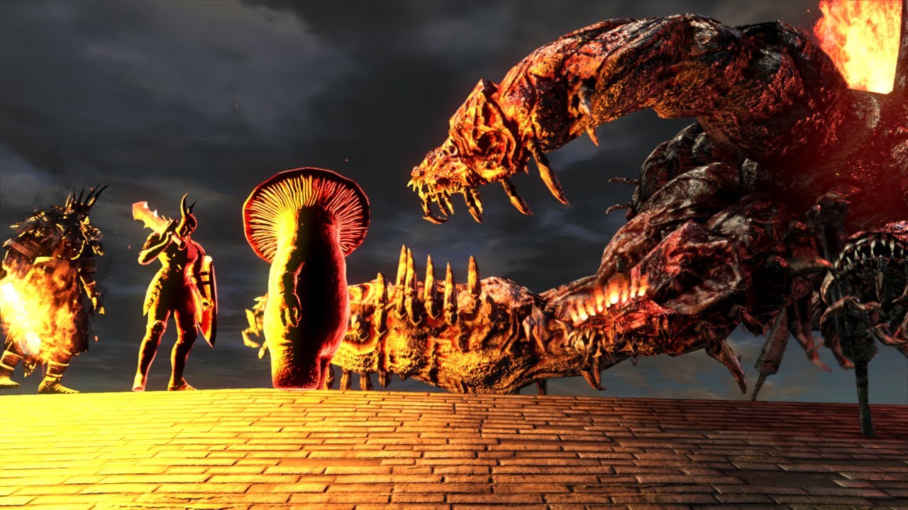 Enemies vs Centipede Demon (no lava damage) - YouTube