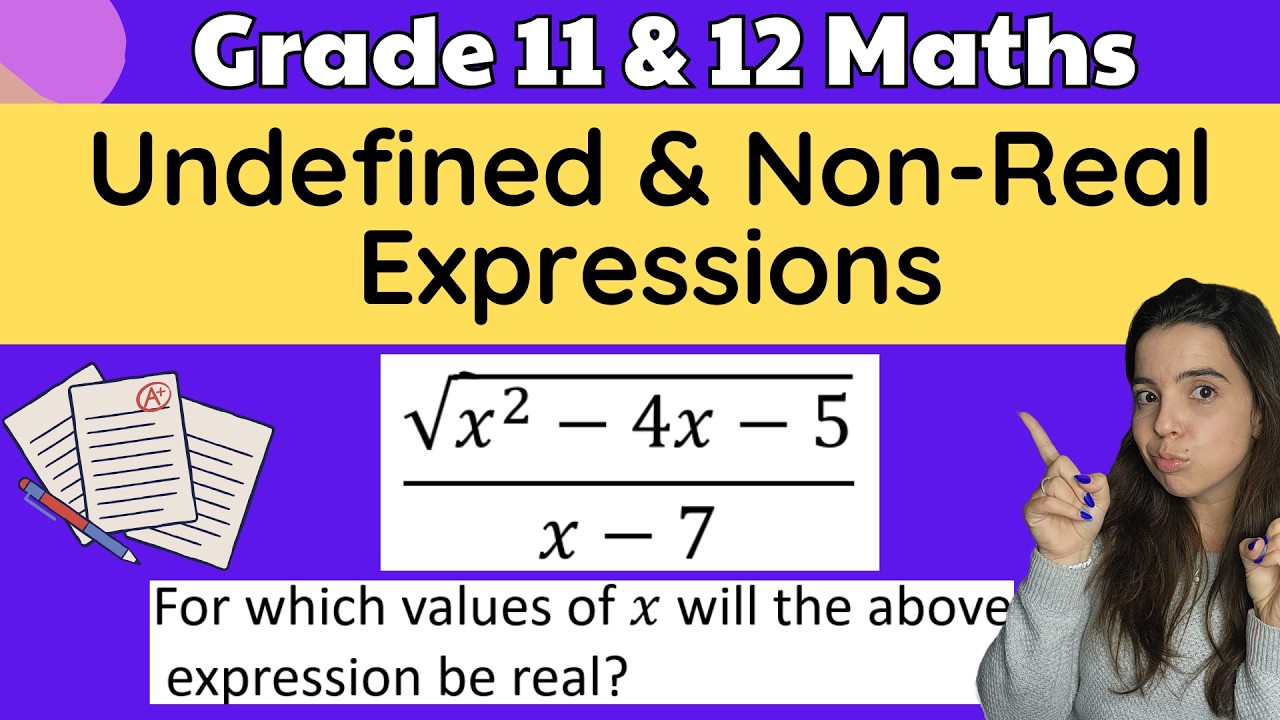 Undefined and Non-Real expressions Grade 11 Maths - YouTube